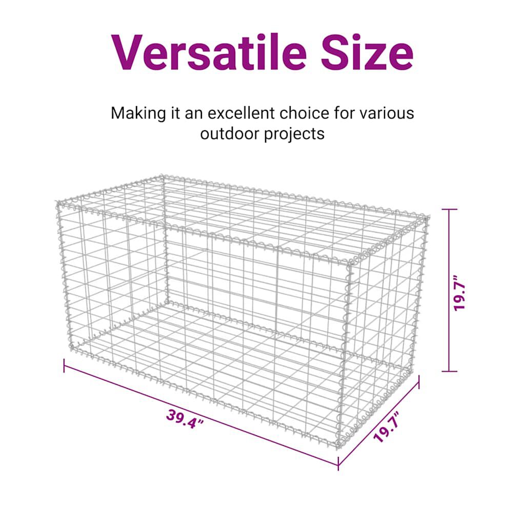 vidaXL Gabion Basket Galvanised Steel 100x50x50 cm | vidaXL.sa