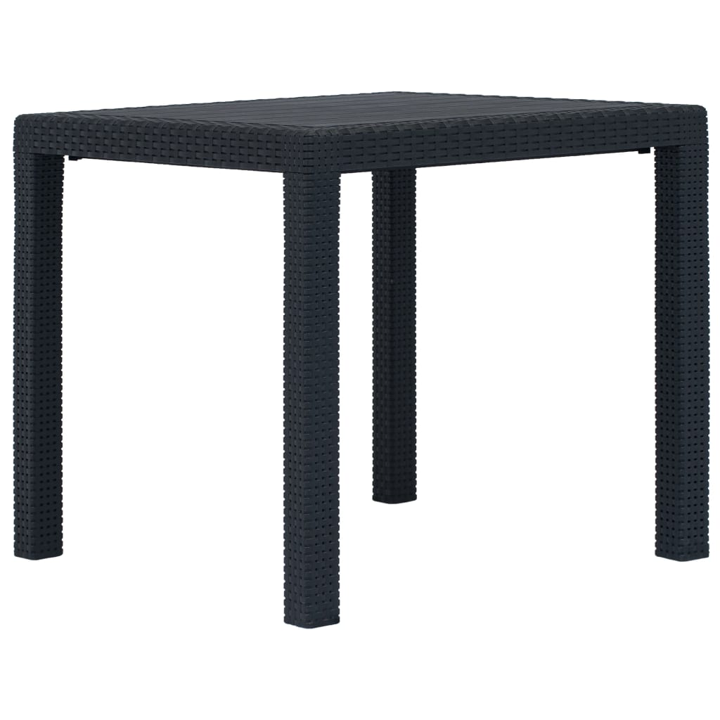 vidaXL Garden Table Anthracite 79x79x72 cm Plastic Rattan Look | vidaXL.sa